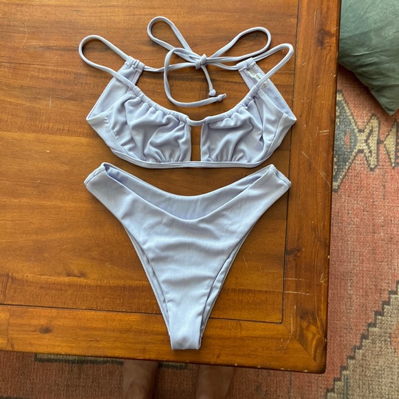 Zaful | Swim | Ribbed Lavender Bikini | Poshmark